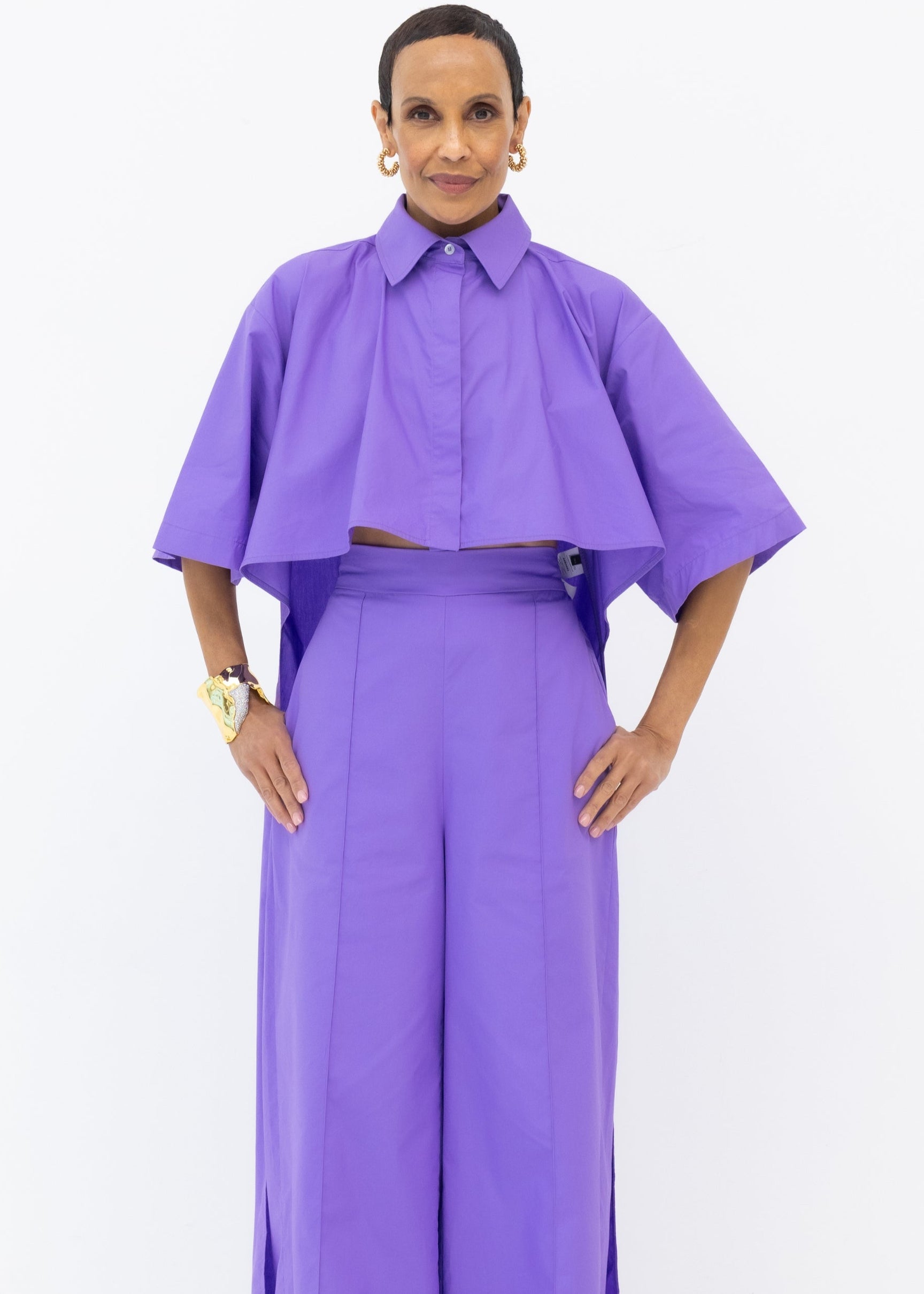 Randi Tail Shirt & Fluid Wide Leg Pant In Purple – Ada & Edith